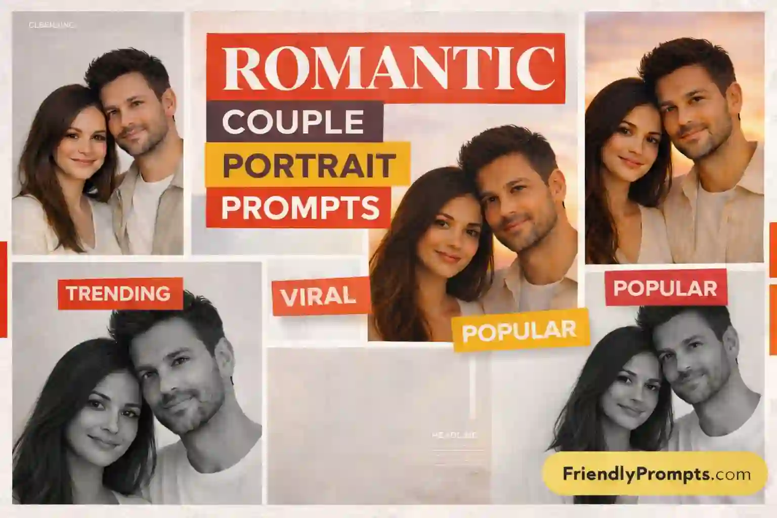 30 Viral Romantic Couple Portrait Prompts for Gemini AI (Realistic ...